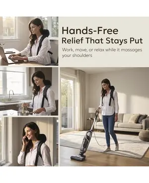 MIKO Wave Heated Neck & Back Massager With Heat, Cordless And Hands-free