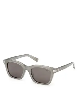 Zegna Geometric Sunglasses, 54mm - Grey