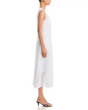 Theory Embroidered Midi Dress - White