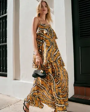 ALEMAIS Ripple" Tiered Maxi Dress