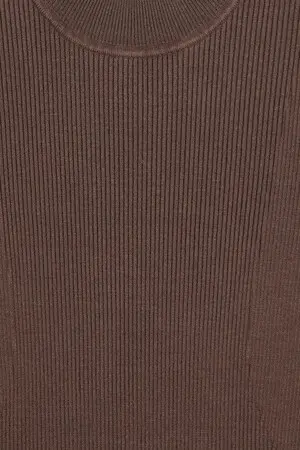Jacquemus Torre Ribbed-knit Mini Dress - Brown