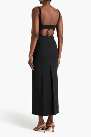 Jacquemus Valdu Cutout Wool-blend Twill Maxi Dress - Black