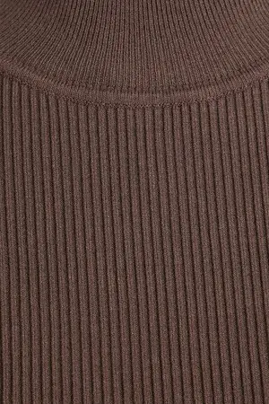 Jacquemus Torre Ribbed-knit Turtleneck Top - Brown