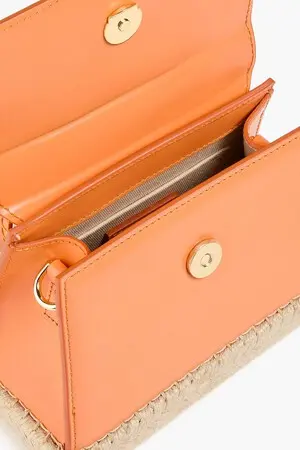 Jacquemus Le Chiquito Moyen Jute-trimmed Leather Tote - Orange
