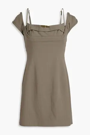 Jacquemus Kibo Cutout Woven Mini Dress - Army Green