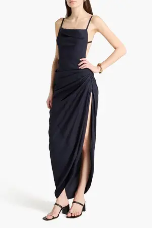 Jacquemus Saudade Open-back Draped Maxi Dress