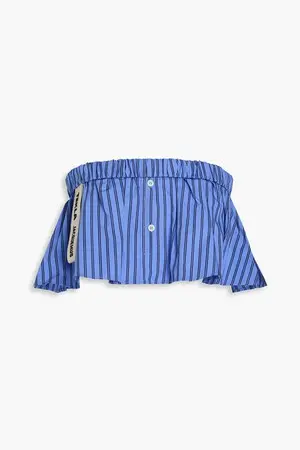 JACQUEMUS X TEKLA Strapless Cropped Striped Top - Azure