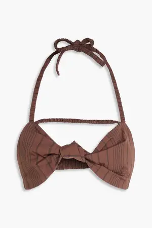 JACQUEMUS X TEKLA Striped Cotton-poplin Halterneck Bra Top