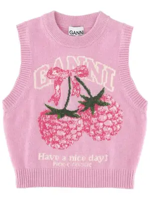 GANNI Gilet - Pink
