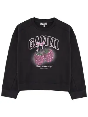 GANNI Felpa Raspberry - Grey
