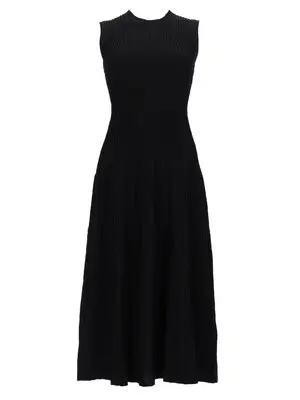 Max Mara Abito In Filato Di Viscosa Crêpe - Black