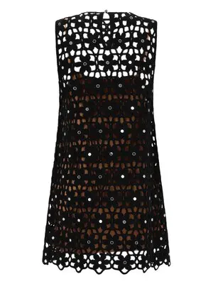 Michael Kors Crochet Mini Dress - Black
