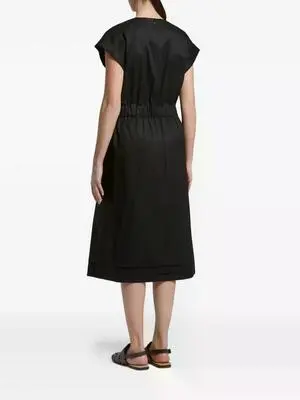 Peserico Tied-waist V-neck Midi Dress - Black
