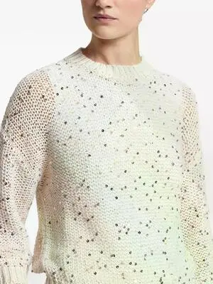 Peserico Sequin-embellished Open-knit Sweater - Neutrals