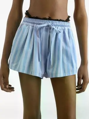 Dolce & Gabbana Striped Poplin Culotte Shorts - Blue