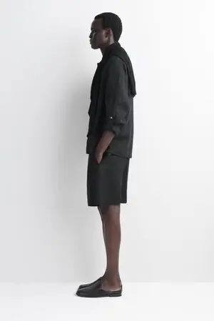 Cos Tailored Linen Shorts - Black
