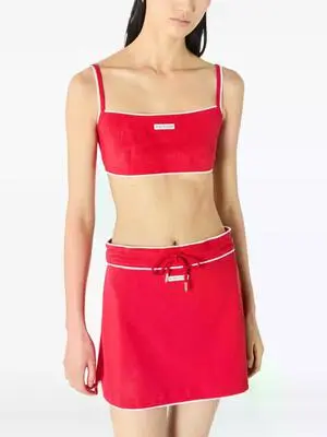 MARINE SERRE Organic Cotton Bra - Red