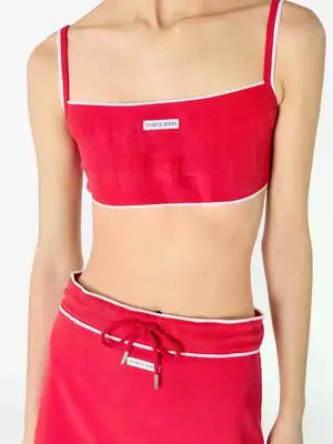MARINE SERRE Organic Cotton Bra - Red