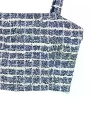 Iceberg Check Crop Top - Blue