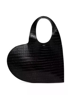 Coperni Crocodile-effect Heart Tote Bag