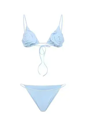 LA REVECHE Floral-appliqué Bikini - Blue