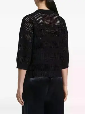Peserico Sequin-embellished Open-knit Sweater