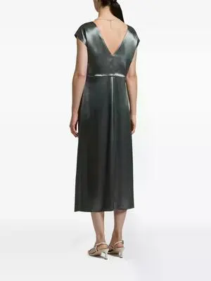 Peserico Chain-link Satin Midi Dress - Green