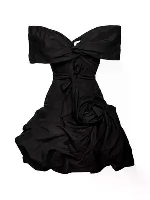 Magda Butrym Draped Shawl-collar Midi Dress - Black