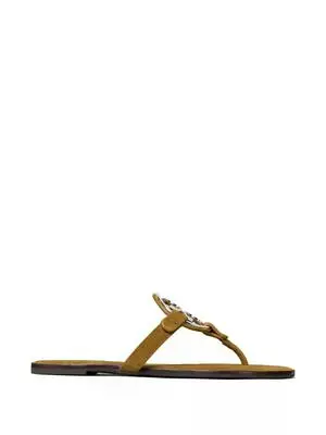 Tory Burch Suede Metal Miller Sandals - Green