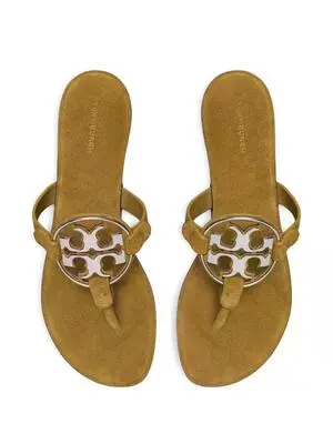 Tory Burch Suede Metal Miller Sandals - Green