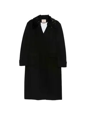 Plan C Sequin-embellished Coat - Black