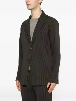 Issey Miyake Pleated Single-breasted Blazer - Green