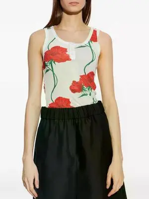 Kenzo Floral Print Tank Top - White