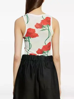 Kenzo Floral Print Tank Top - White