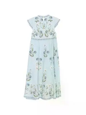 Sea Audra Embroidered Midi Dress - Blue