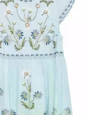 Sea Audra Embroidered Midi Dress - Blue