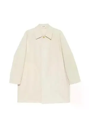 Auralee Collared Organic Cotton Coat - Neutrals