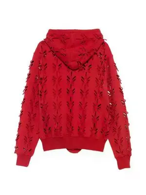 JUNTAE KIM Laser Slashed Hoodie - Red