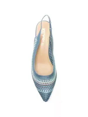 KEYS Woven Slingback Pumps