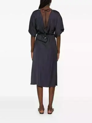 Peserico Embellished Tie Dress - Blue