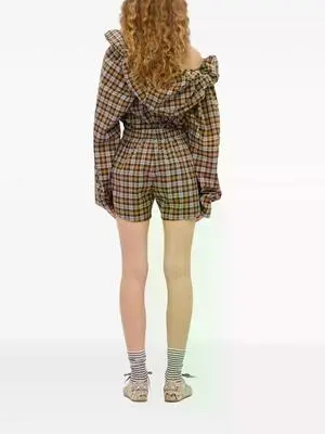 MSGM Buttoned Checked Shorts