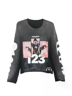RIVINGTON ROI REBIS Graphic-print Long-sleeve T-shirt - Grey