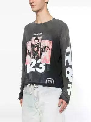 RIVINGTON ROI REBIS Graphic-print Long-sleeve T-shirt - Grey