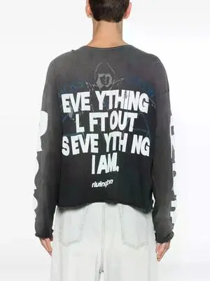 RIVINGTON ROI REBIS Graphic-print Long-sleeve T-shirt - Grey