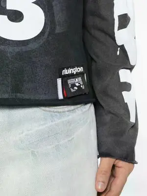 RIVINGTON ROI REBIS Graphic-print Long-sleeve T-shirt - Grey