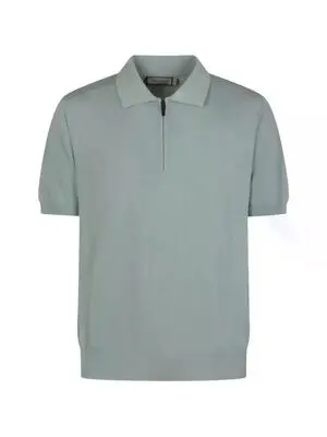 Canali Quarter-zip Fine-knit Polo Shirt - Green