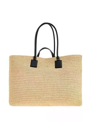 Loewe Xl Verano Embroidered-logo Woven Tote Bag - Neutrals