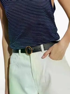 AMI Paris Circular-buckle Leather Belt