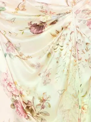 Camilla Lace Trim Floral Print Skirt