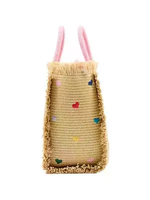 MC2 SAINT BARTH Heart Embroidered Tote Bag - Neutrals